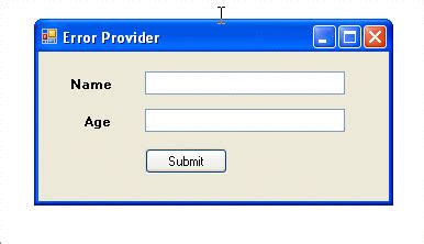 Error Provider In A C Windows Forms Application