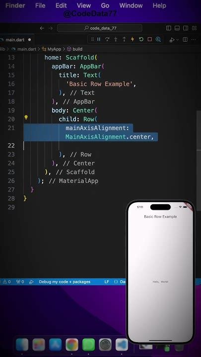 Row I Basic Row With Text Widgets Coding Flutter Customdesign Youtube