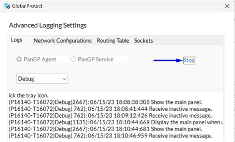 Click Stop On Globalprotect Log Collection Click Stop On Globalprotect Log Collection