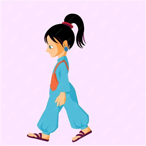 Premium Vector Cute Cartton Girl Character
