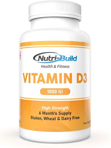 Vitamin D3 1000 IU – 365 Capsules – High Potency, Easy to Swallow Pure ...