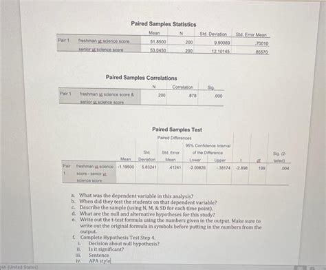 Solved Paired Samples Statistics Paired Samples Correlations Chegg