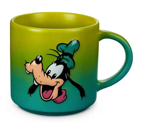 Disney Parks Goofy And Pluto Ombre Green Yellow Retro Ceramic Coffee Mug
