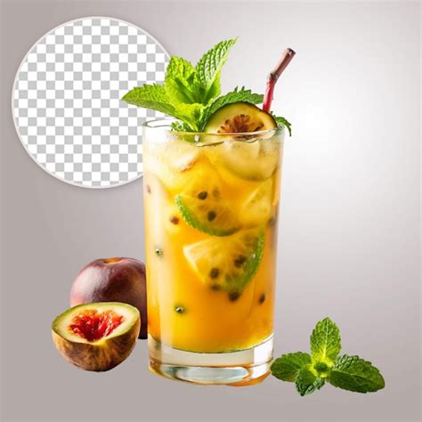 Premium Psd Refreshing Iced Tea Glass With Ice Cubes Isolated On