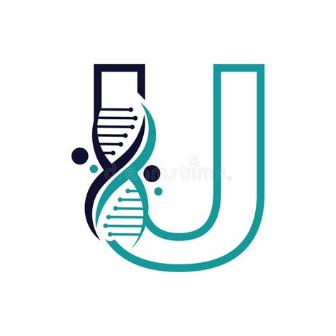 Letra U Con Logotipo De ADN O Símbolo Vector De Diseño De Plantilla