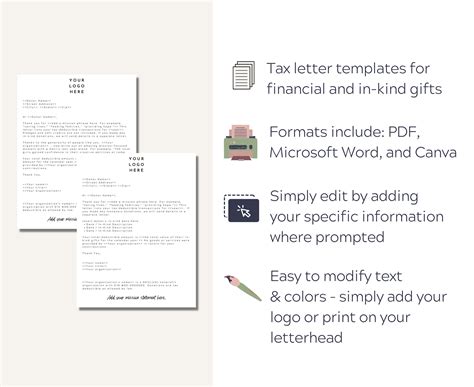 Recibos de donación Plantilla de recibo de impuestos Etsy México