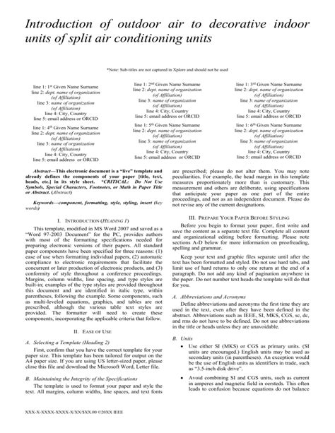Ieee Conference Paper Template Formatting Guide