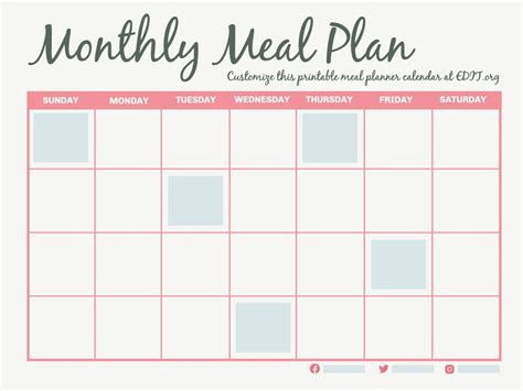 Menu Planner Template Excel