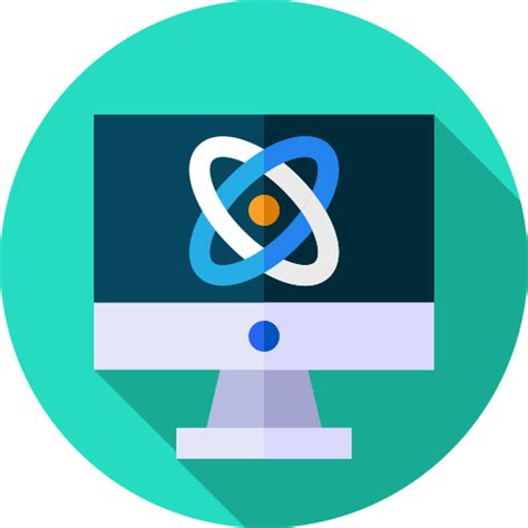 Quantum Computing Flat Circular Flat Icon