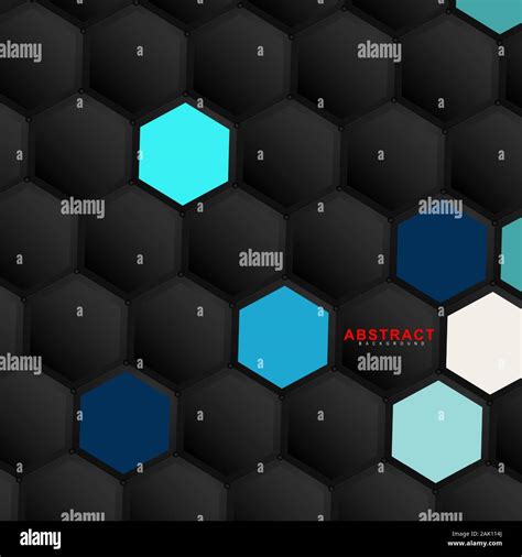 Abstract Vector Hexagonal Geometry Background Surface Polygon Pattern With Hexagon Shadows