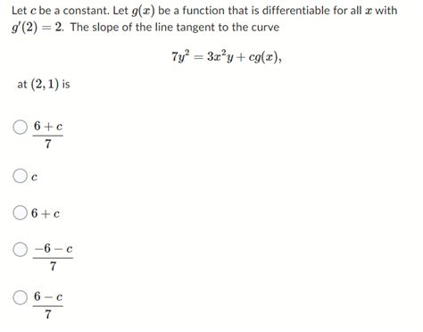 Solved Let C Be A Constant Let G X Be A Function That Is Chegg Com