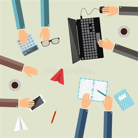 Teamwork Concept Business Partners Working Together At Office D Stock