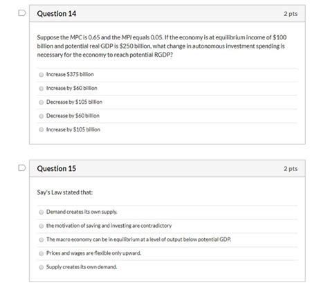 Solved Question 14 2 Pts Suppose The Mpc Is 065 And The Mpi