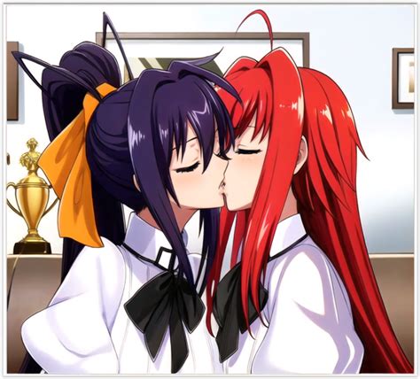 Akeno And Rias Kiss By Guloyu84 On Deviantart