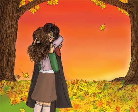 Harry And Hermione Autumn Hug By Rjade829 On Deviantart