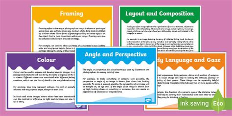 Visual Techniques Display Posters For Visual Literacy