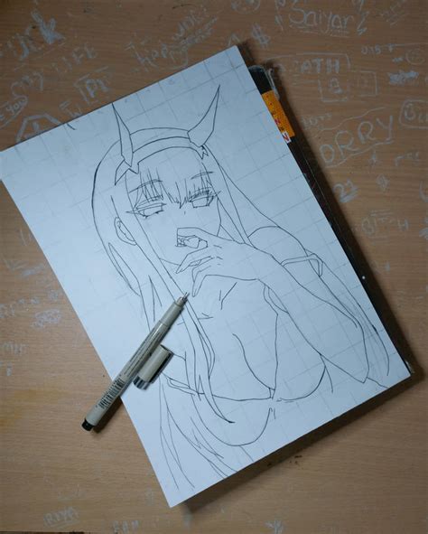 Zero Two Drawing By Sarthakwe On Deviantart