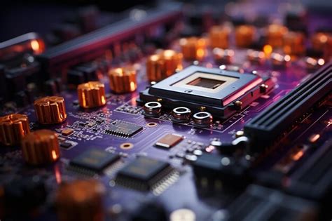 Premium AI Image PC Motherboard Macro Shot