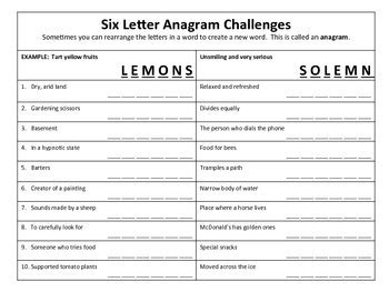 Anagram Puzzles Worksheets Library