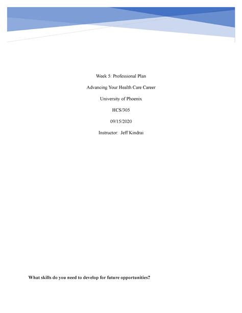 Week Individual Assignment Professional Plan Week Professional