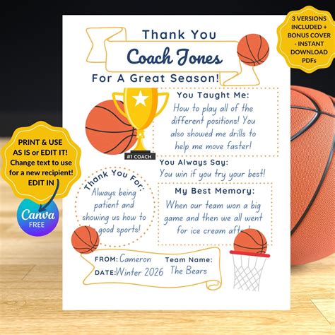 Basketball Coach Thank You T Basketball Coach Appreciation Coach