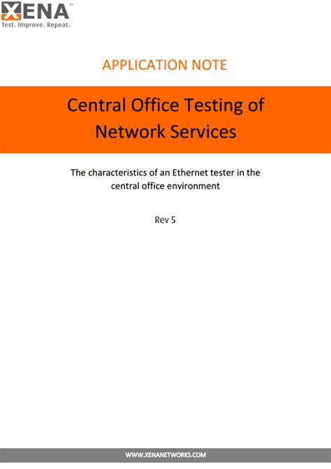 Application Note Central Office Testing Ethernet Networks