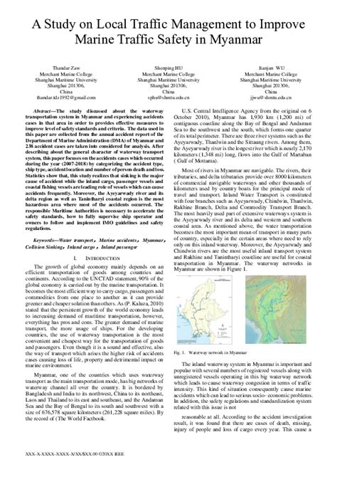 Pdf A Study On Local Traffic Management To Improve Marine Traffic