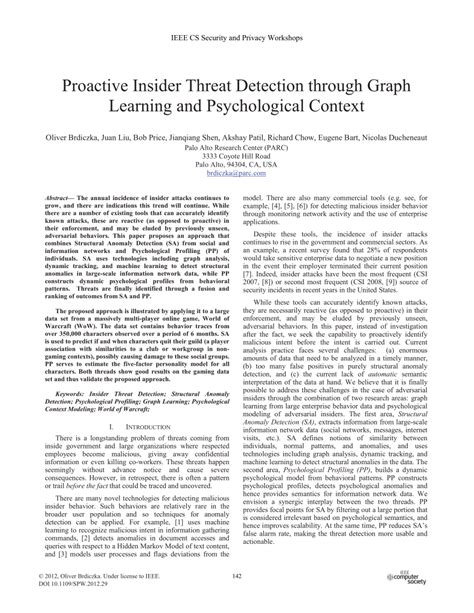 Pdf Proactive Insider Threat Detection Through Graph Learning And