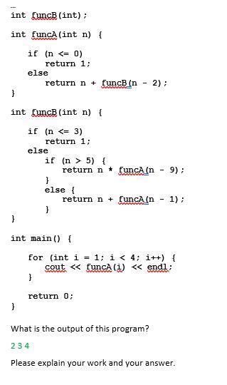 Solved Int Funco Int Int Funca Int N If N