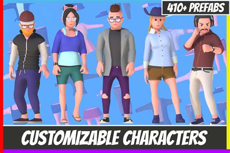 Customizable 3d City Characters Vol 1 3d Humanoids Unity Asset Store