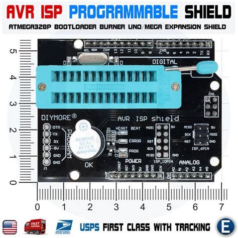 Avr Isp Shield Burning Burn Bootloader Programmer For Arduino Uno R3