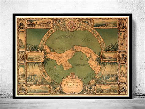 Map Of Panama Vintage Pictorial Map Canal Zone On Luulla