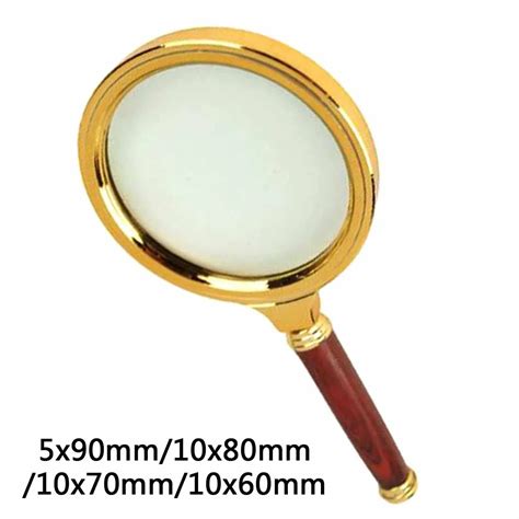 90mm80mm70mm60mm Handheld 5x10x Magnifier Magnifying Glass Loupe