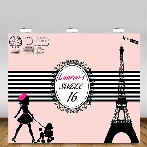 Printable Paris Birthday Backdrop Teen Birthday Party Decorations