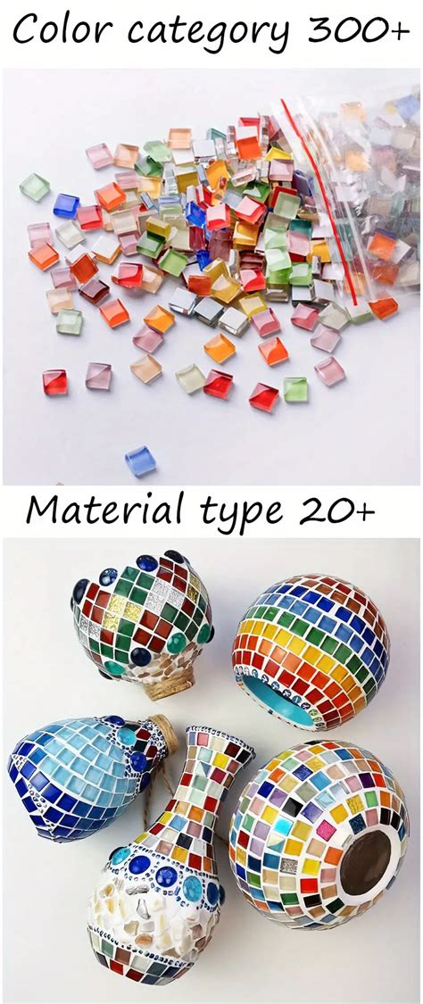 100 Pcs 수박 빨간색 유리 모자이크 Code039 크리스탈 색상 10mm 모자이크 컵 캔들 홀더 장식 Temu