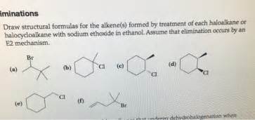 Solved Draw Structural Formulas For The Alkene S Formed By Chegg