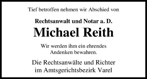 Traueranzeigen Von Michael Reith Nordwest Trauerde