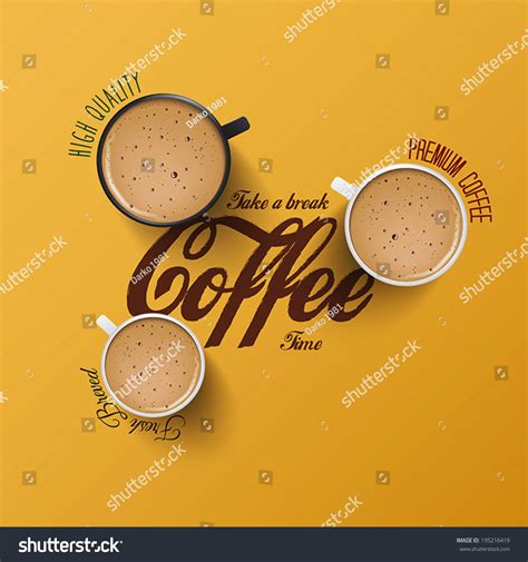 Coffee Background Realistic Cup Coffee Vector Stock Vector Royalty