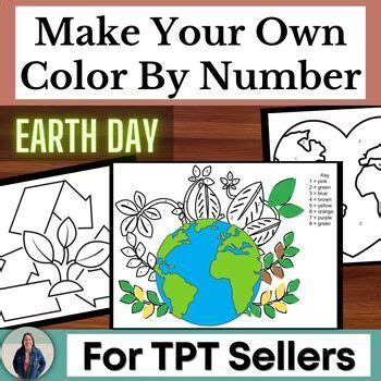Earth Day Make Your Own Color By Number Clipart Templates For TPT Sellers
