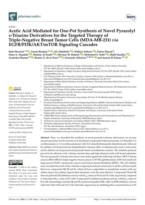 PDF Acetic Acid Mediated For One Pot Synthesis Of Novel Pyrazolyl S