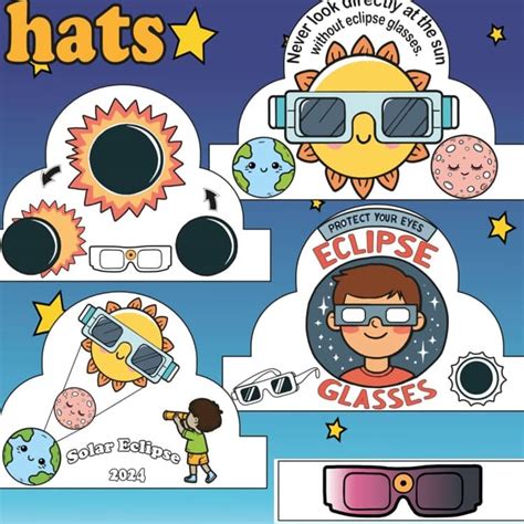Solar Eclipse Day Craft Hat Activity Crown Headband April 8th 2024
