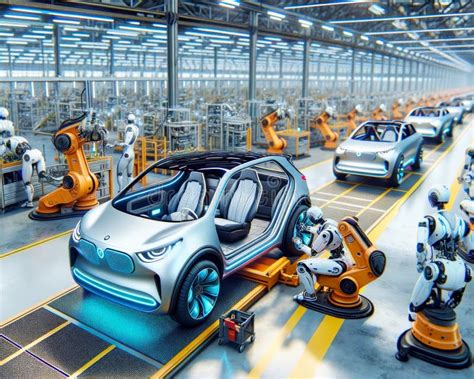 Automation Robot Automobile Manufacturing Factory Humanoid Workers Assembly Production Ai
