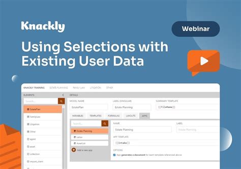 using selections with existing user data knackly
