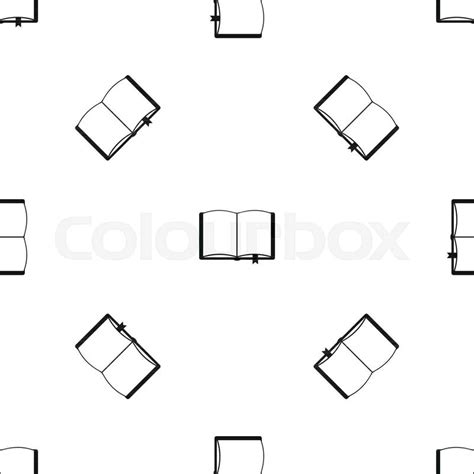 Open Book With Bookmark Pattern Repeat Seamless In Black Col Colourbox