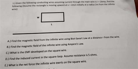 Solved 1 Given The Following Conducting Wires Assuming