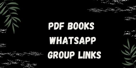 PDF Books WhatsApp Group Links