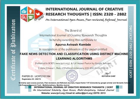 Apurva Kombde On Linkedin Technicalpaper Machinelearning Ijcrt