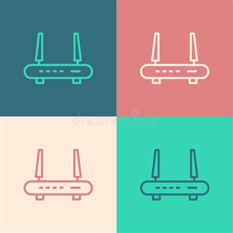 White Router And Wi Fi Signal Icon Isolated On Black Background Wireless Ethernet Modem Router