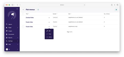 Managing Flat Menus Via The Cms — Wagtailmenus 403 Documentation