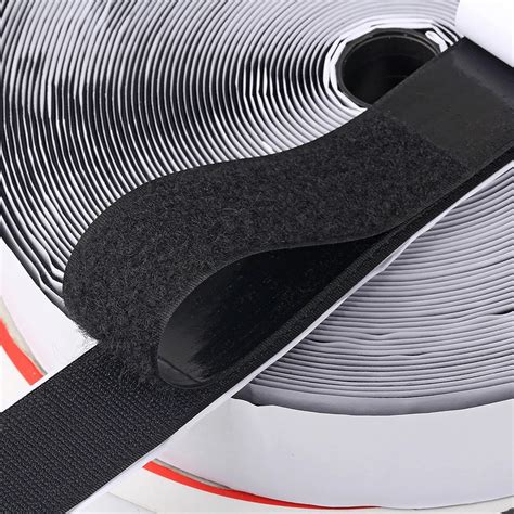 1 Roll Pack Self Adhesive Loop Hook Black White Hook And Loop Self Adhesive Fastener Tape